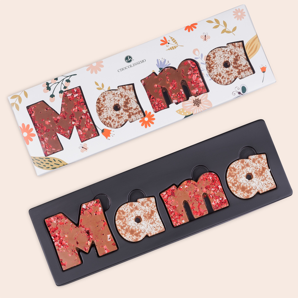 Napis Mama z Czekolady Mlecznej na prezent. Upominek na dzień Matki ...